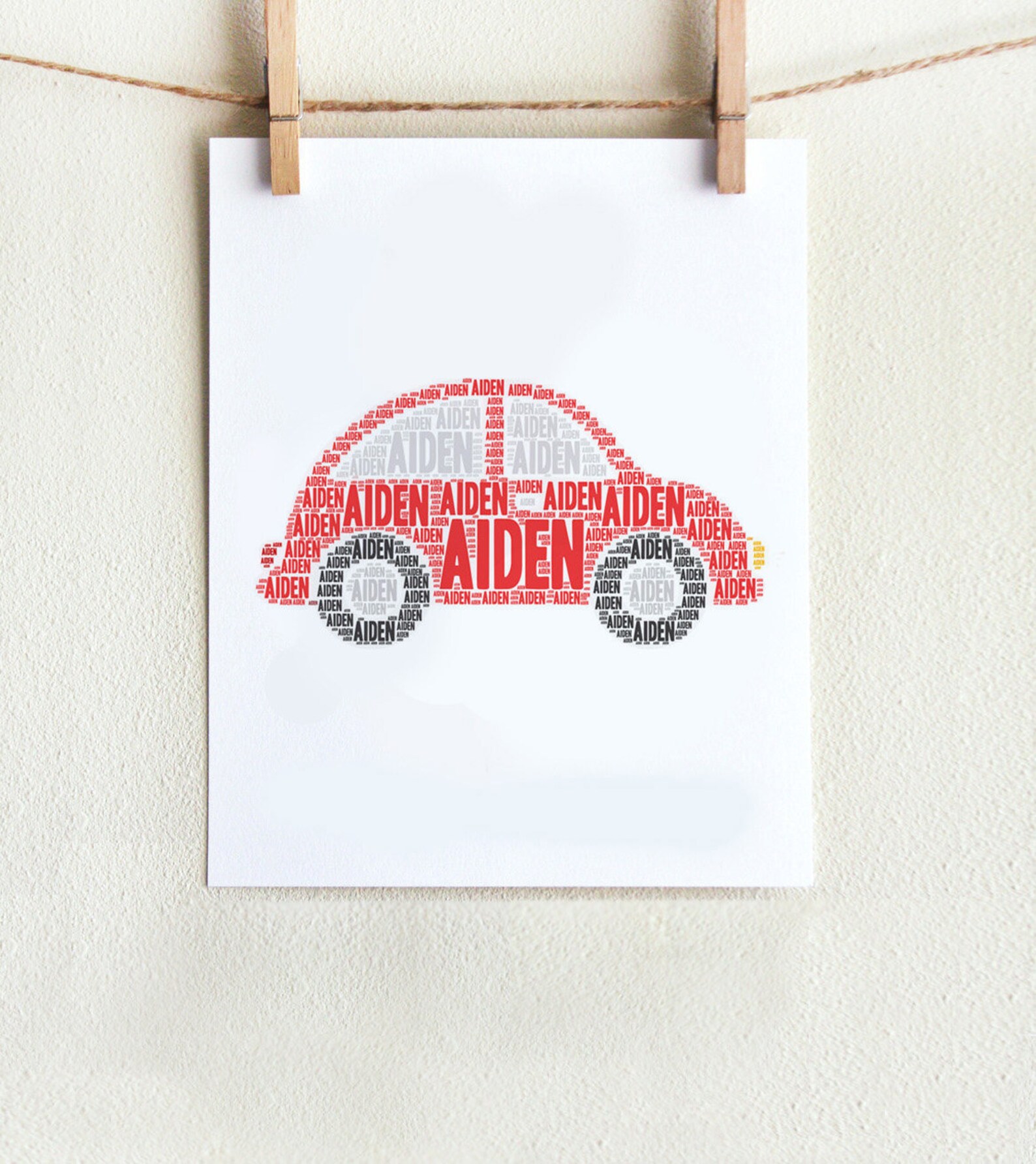 Personalized CAR Print, Boys Room Decor, Car Art for Kids Bedroom, Car ...