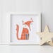 FOX Print, Custom Name Art, Woodland Themed Room Decor, Fox Wall Art ...
