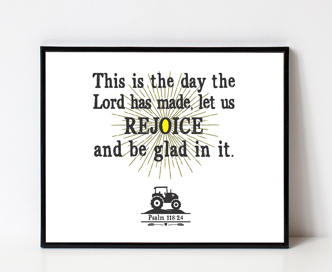Kids Bible Verse Print, Tractor and Farm Theme Scripture Art, Psalm 118 ...