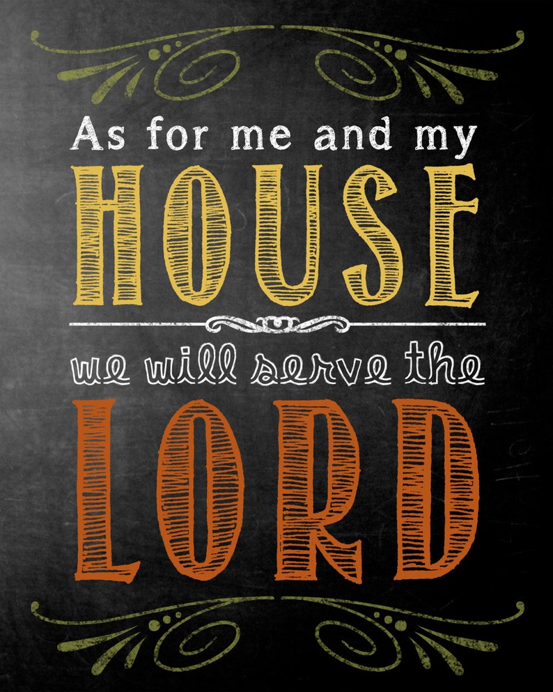 Bible Verse Wall Art as for Me and My House We Will Serve - Etsy