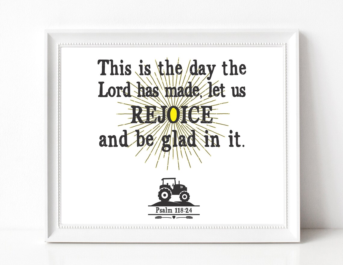 Kids Bible Verse Print Tractor and Farm Theme Scripture Art | Etsy