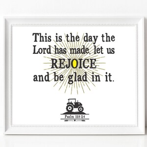 Kids Bible Verse Print, Tractor and Farm Theme Scripture Art, Psalm 118 ...
