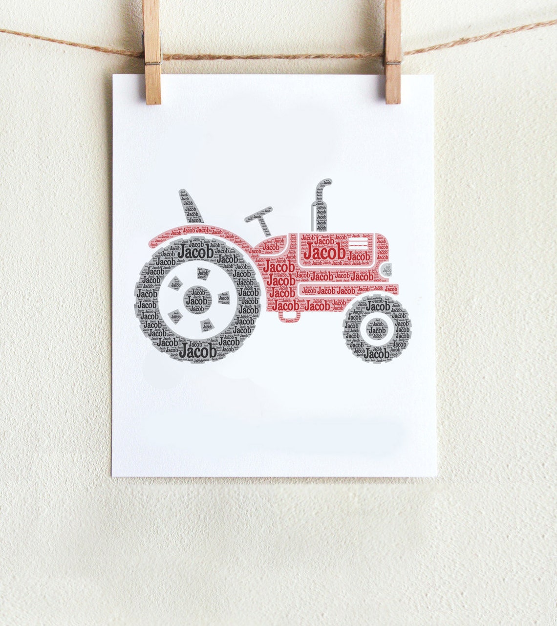 Custom TRACTOR Art Print and Scripture Print for Kids, SET of Two, This ...