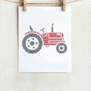 Custom TRACTOR Art Print and Scripture Print for Kids, SET of Two, This ...
