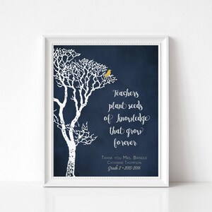 TEACHER Gifts, Custom Teacher Print, Personalized Teacher Art, End of ...