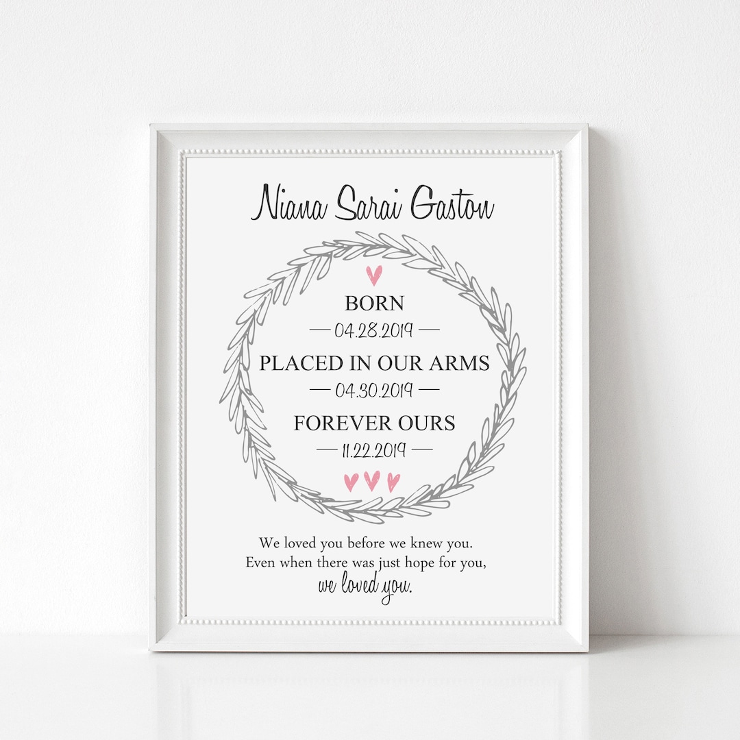 ADOPTION Gifts, Adoption Sign, Personalized Adoption Print, Gift for ...
