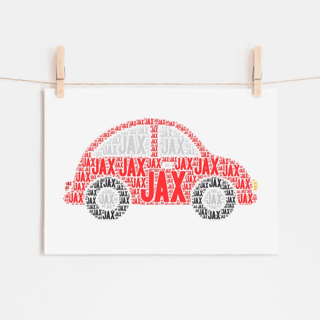 Personalized CAR Print, Boys Room Decor, Car Art for Kids Bedroom, Car ...