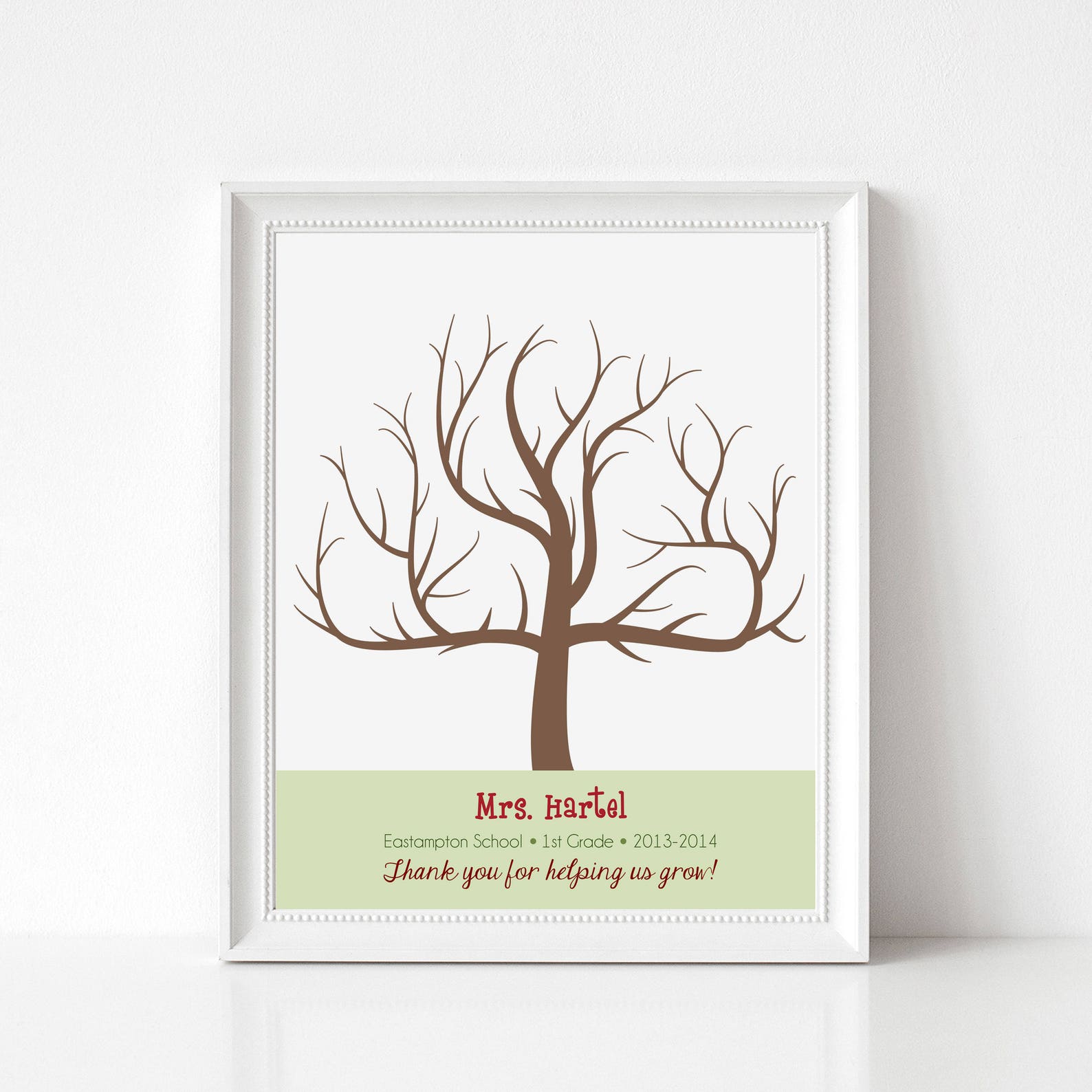 Teacher Gift, Fingerprint Tree, Printable Digital File, Thumbprint ...