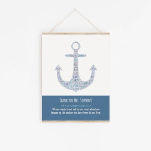 TEACHER Gifts, Teacher Appreciation Gift Print, Personalized Anchor ...
