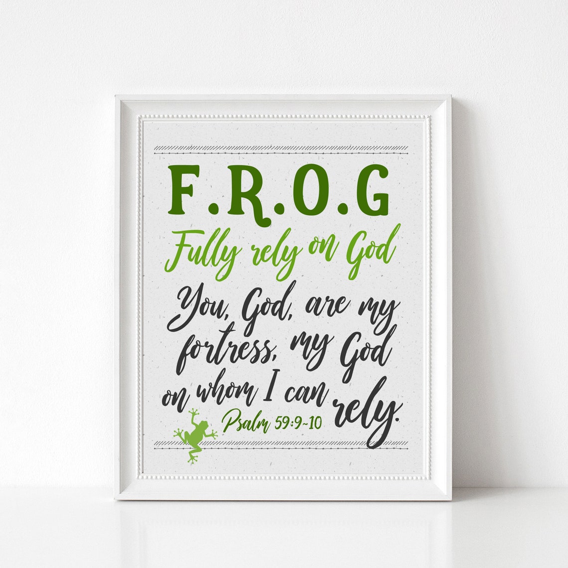 Frog Nursery Art and Bible Verse Print Set of Two | Etsy