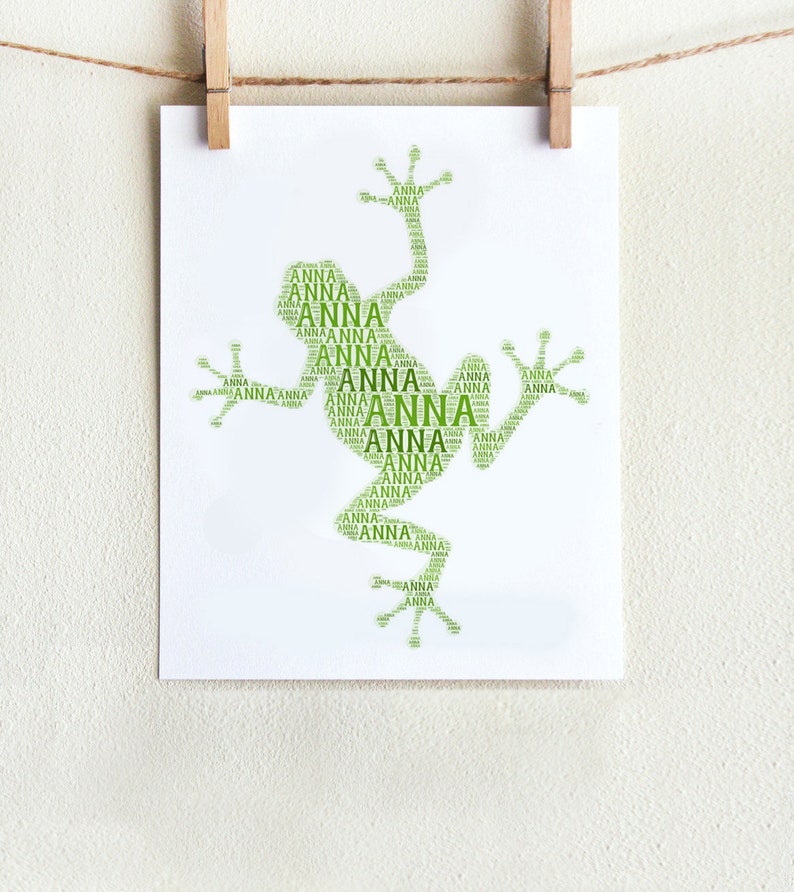 Custom FROG Print, Frog Gifts, Frog Themed Nursery Room Decor, Jungle ...