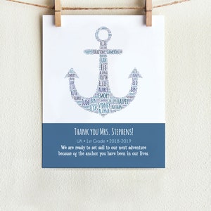 TEACHER Gifts, Teacher Appreciation Gift Print, Personalized Anchor ...