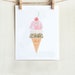 ICE CREAM Nursery Art Print and Hymn Art, Set of Two, Tis so Sweet to ...