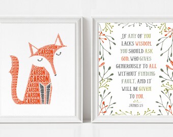 Frog Nursery Art and Bible Verse Print Set of Two | Etsy