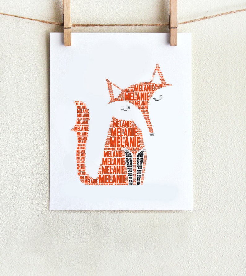 FOX Print, Custom Name Art, Woodland Themed Room Decor, Fox Wall Art ...