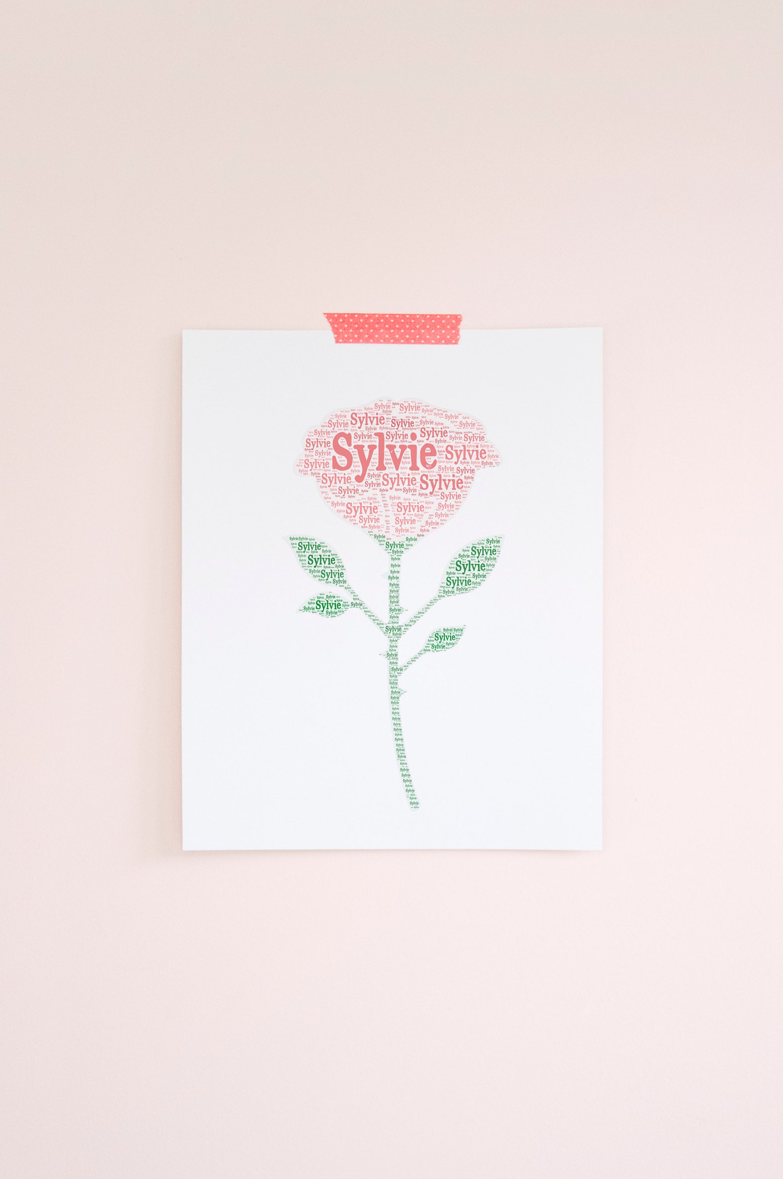 Rose Print Custom Flower Name Art Garden Themed Room Decor - Etsy