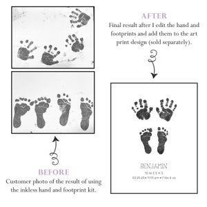 Inkless Handprint and Footprint Kit, No Mess Baby Hand Prints Foot ...