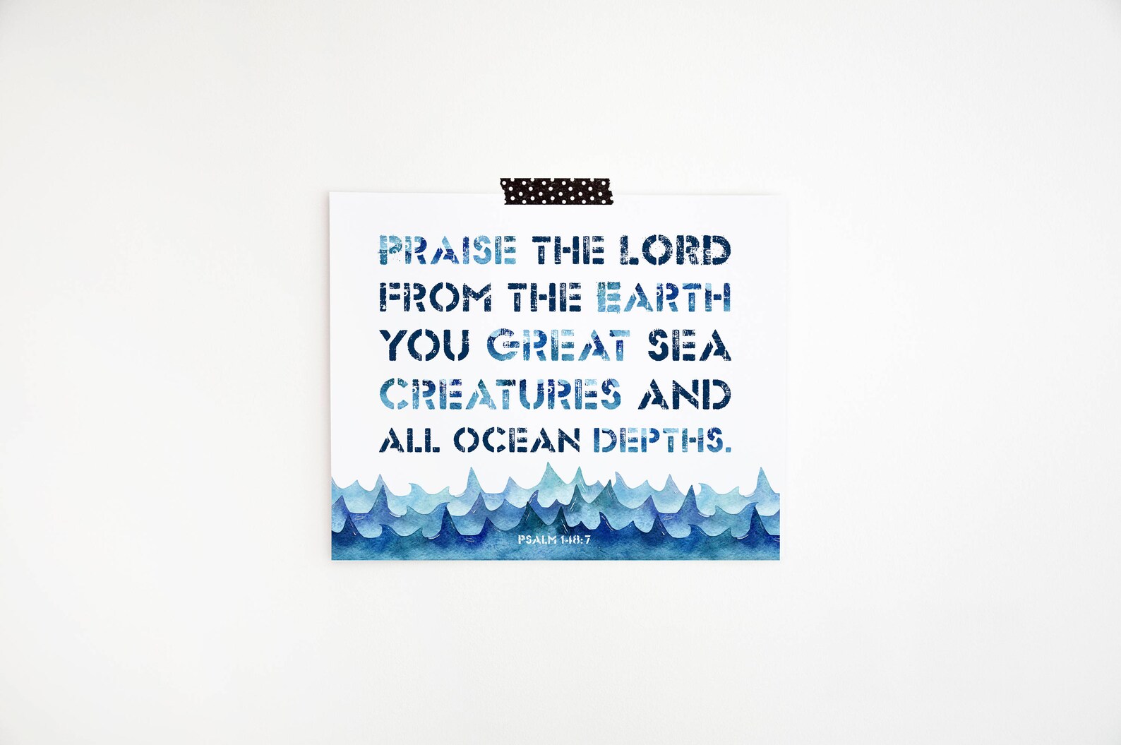 Kids Bible Verse Print, Ocean Theme Scripture Art, Nautical Wall Decor ...