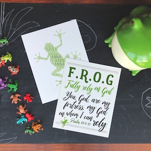 Frog Nursery Art and Bible Verse Print - Set of Two - Etsy
