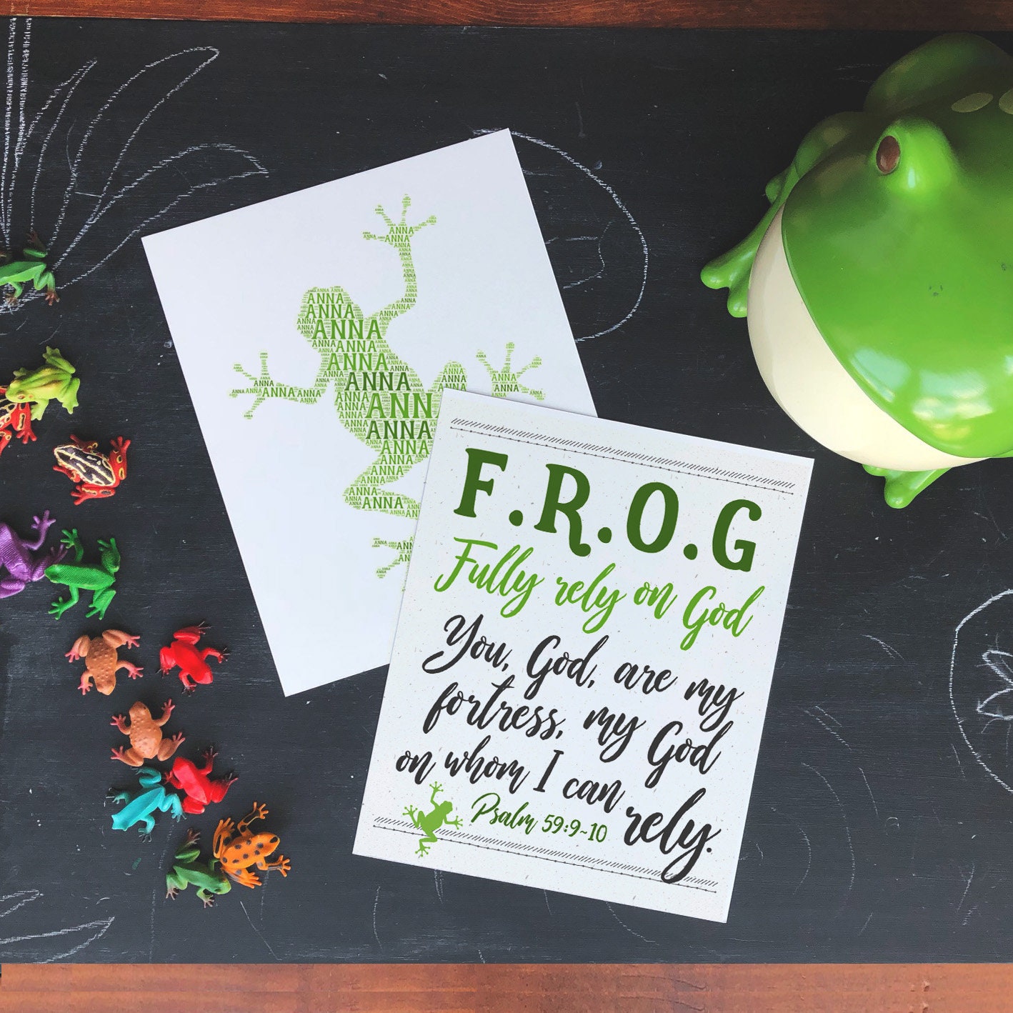 Frog Nursery Art and Bible Verse Print Set of Two - Etsy
