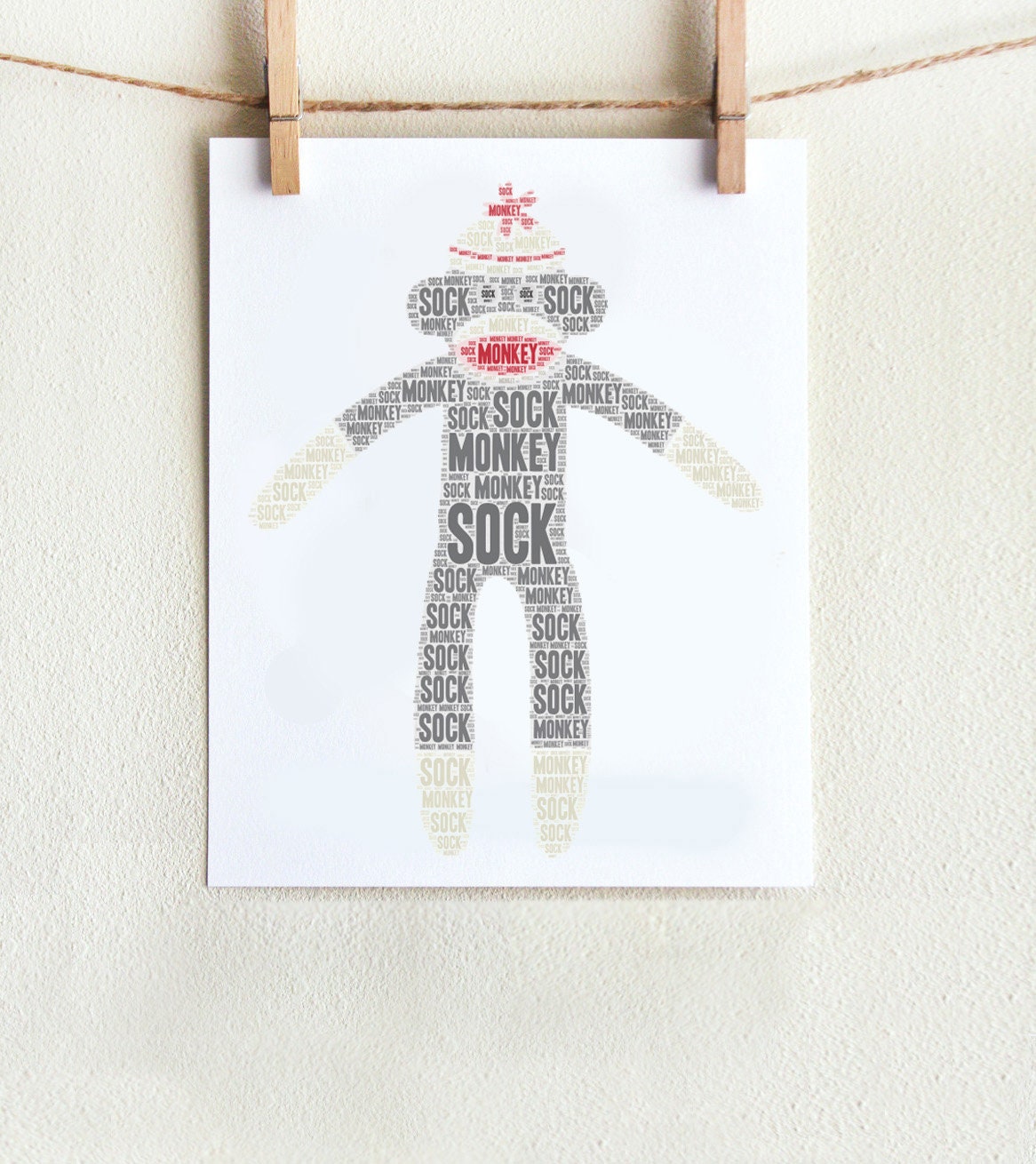 Custom Sock Monkey Nursery Art Print, Personalized Sock Monkey Nursery ...