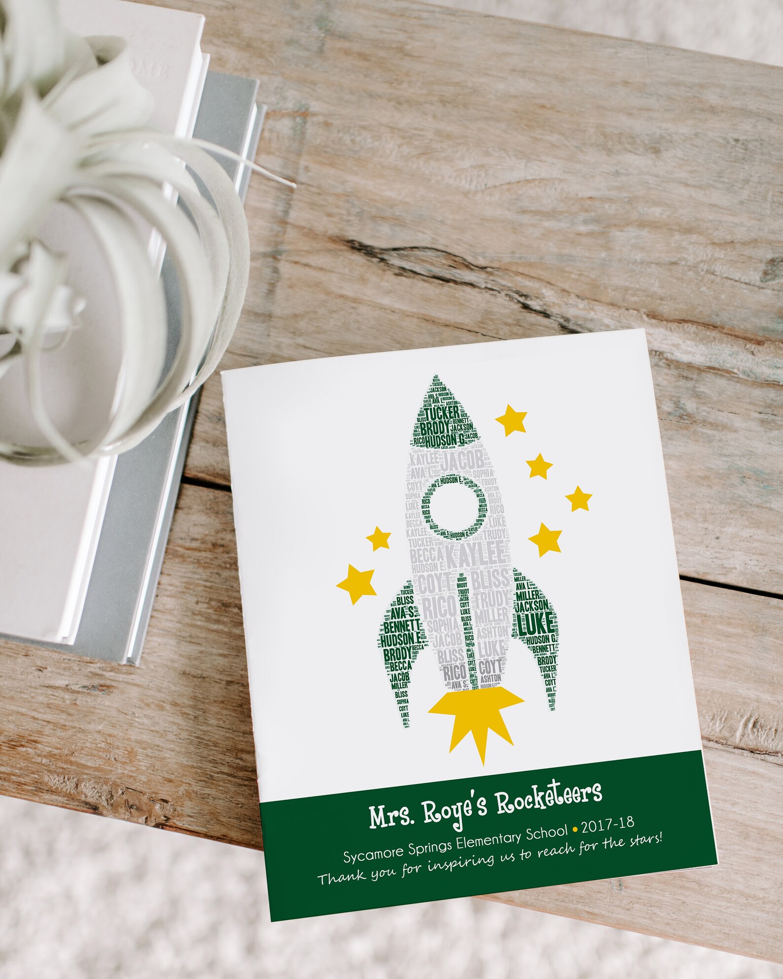 Rocket TEACHER Gift Personalized Rocket Print With Student - Etsy