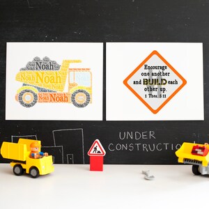 Custom Construction Truck Wall Decor, Dump Truck Nursery Art Print and ...