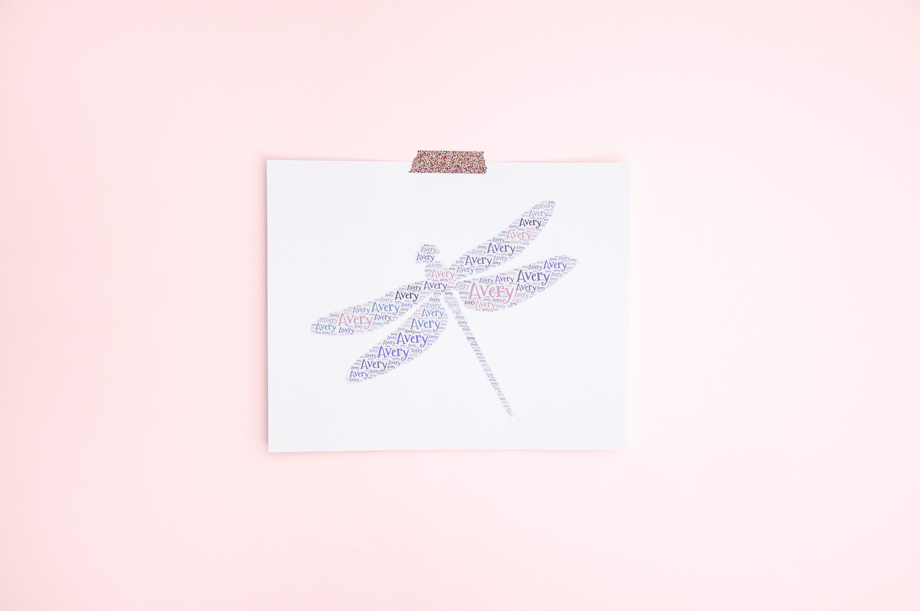 Personalized DRAGONFLY Art Print, Custom Dragonfly Gift, Insect Nursery ...
