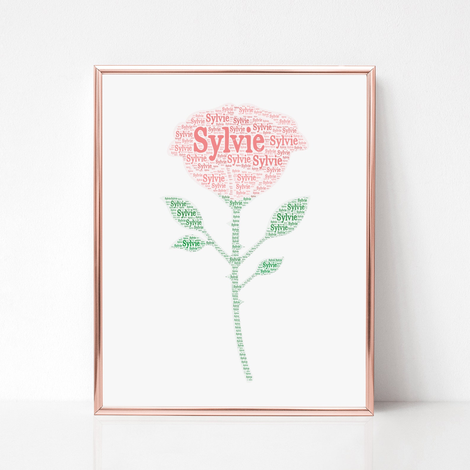 Rose Print Custom Flower Name Art Garden Themed Room Decor - Etsy