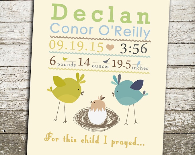 Minimalist Birth Stats Sign, Birth Statistics Print, Baby Birth ...