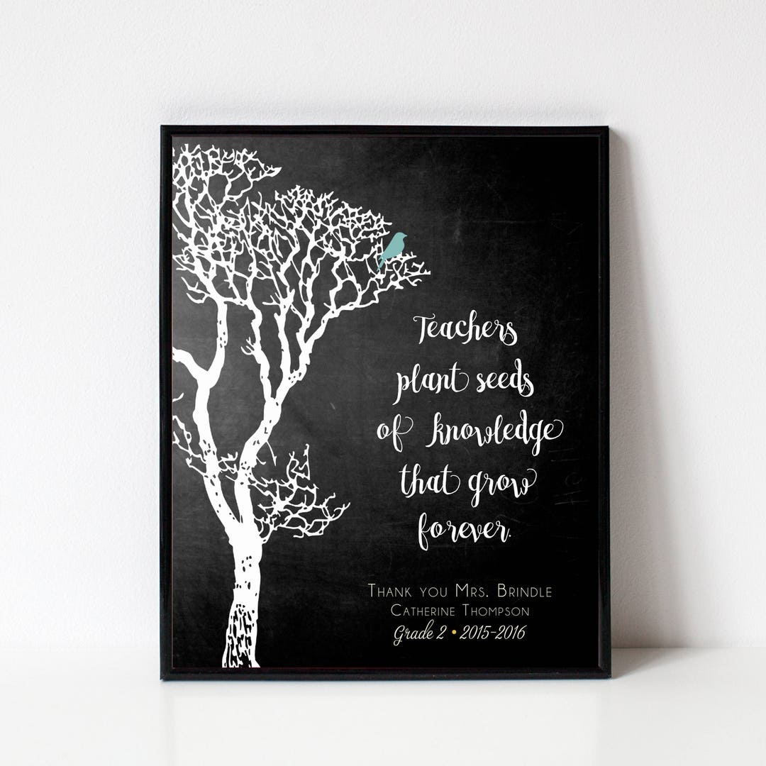 TEACHER Gift Personalized Print, Custom Gift for Teacher, End of School ...