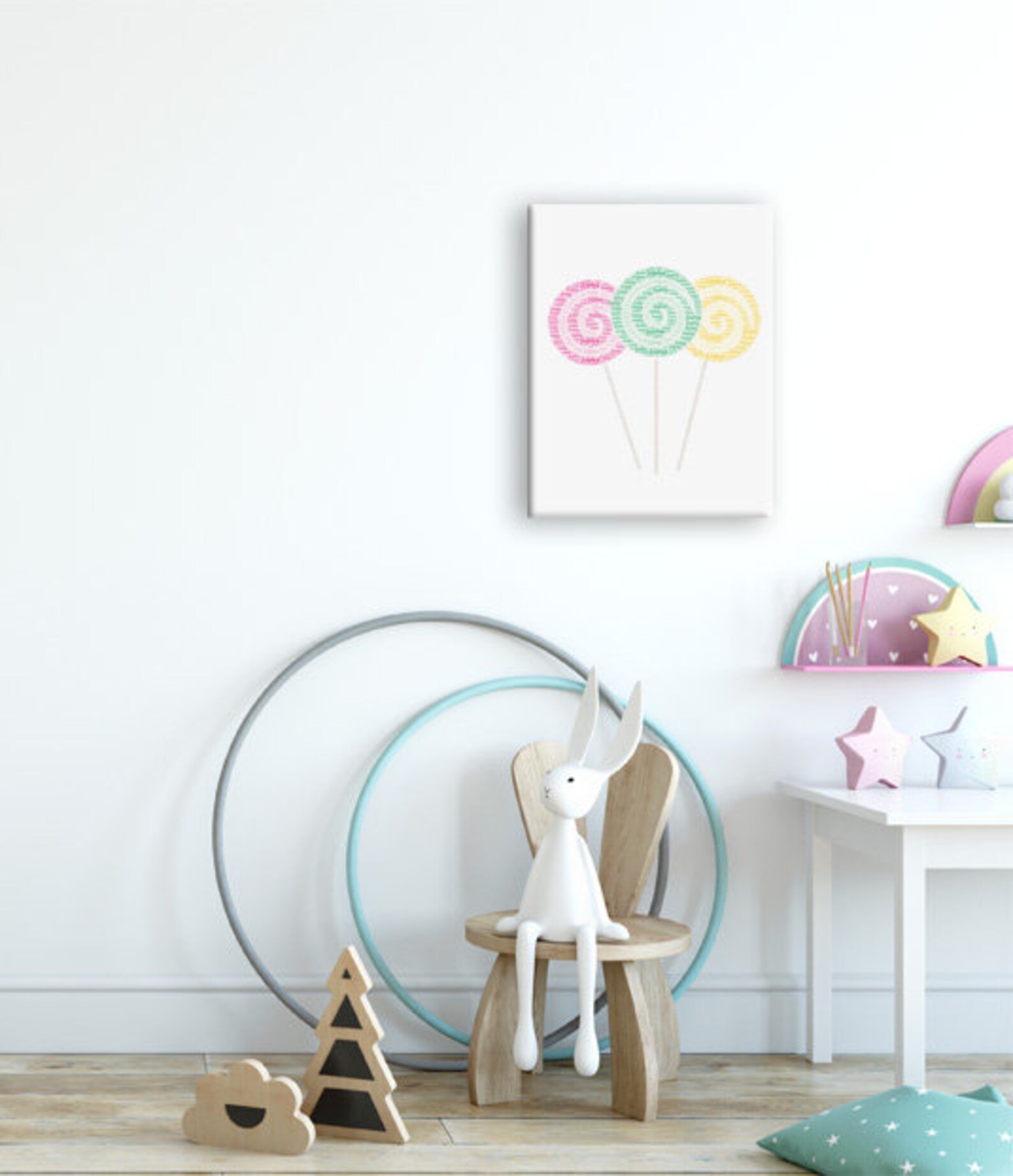 Custom Swirl Lollipop Art Print, Personalized Lollipop Nursery Wall Art ...