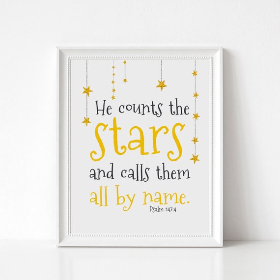 Space Art Kids Bible Verse Print Star Theme Scripture Art | Etsy