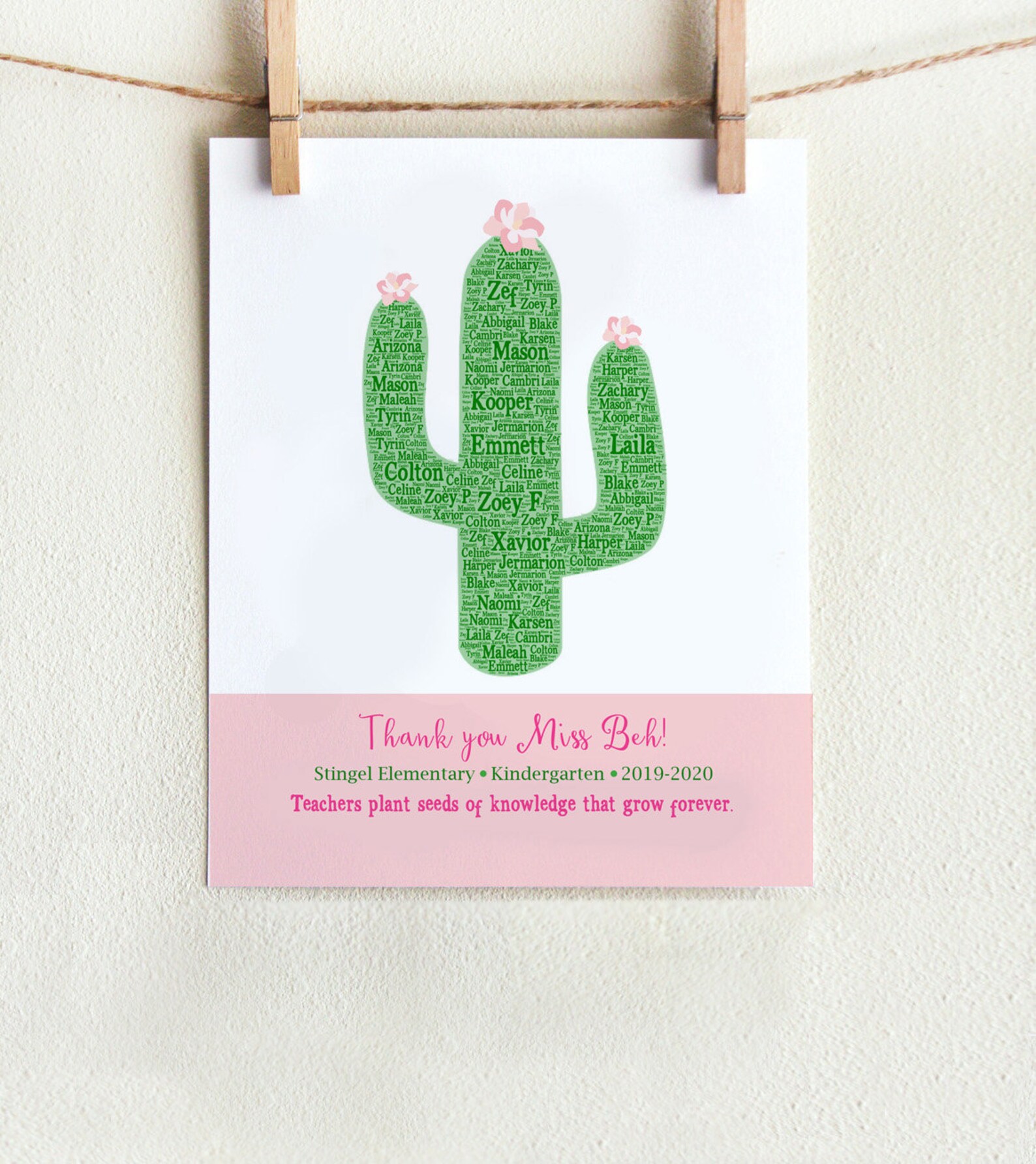 TEACHER Gifts Cactus Teacher Appreciation Gift Print - Etsy