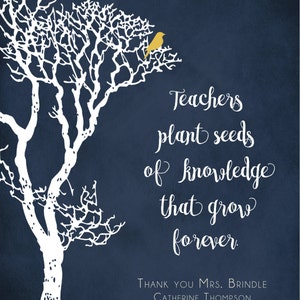 TEACHER Gifts, Custom Teacher Print, Personalized Teacher Art, End of ...