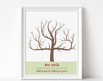 Teacher Gift Fingerprint Tree Classroom Gift Graduation - Etsy
