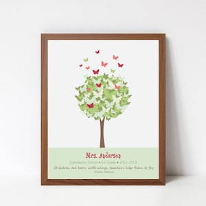 TEACHER Gifts, Teacher Sign, Personalized Butterfly Print, Butterfly ...