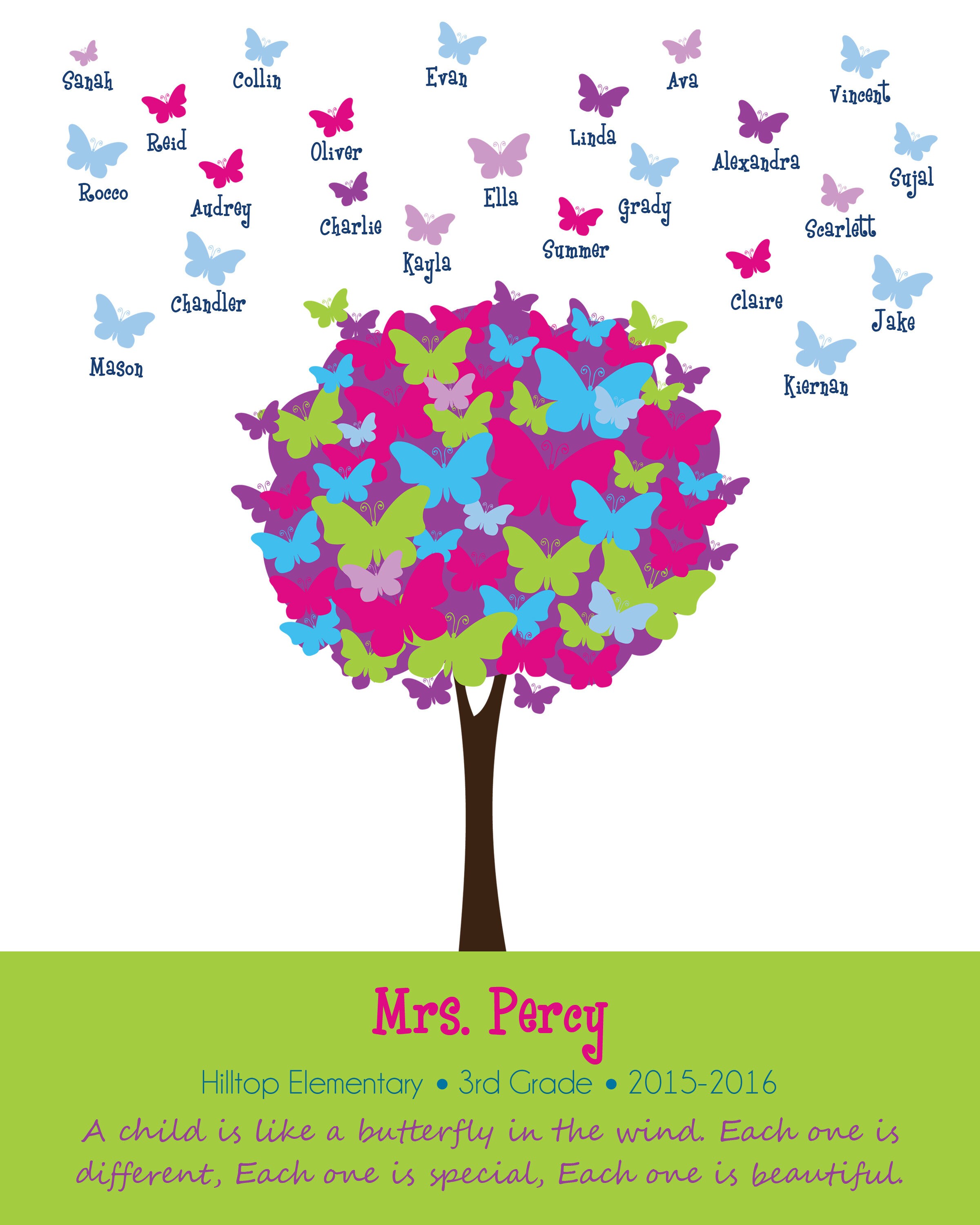 TEACHER Gift, Teacher Sign, Personalized Print With Student Names ...