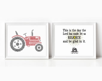 Kids Bible Verse Print Tractor and Farm Theme Scripture Art | Etsy
