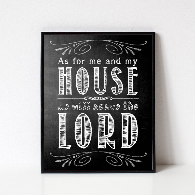 Bible Verse Wall Art as for Me and My House We Will Serve - Etsy