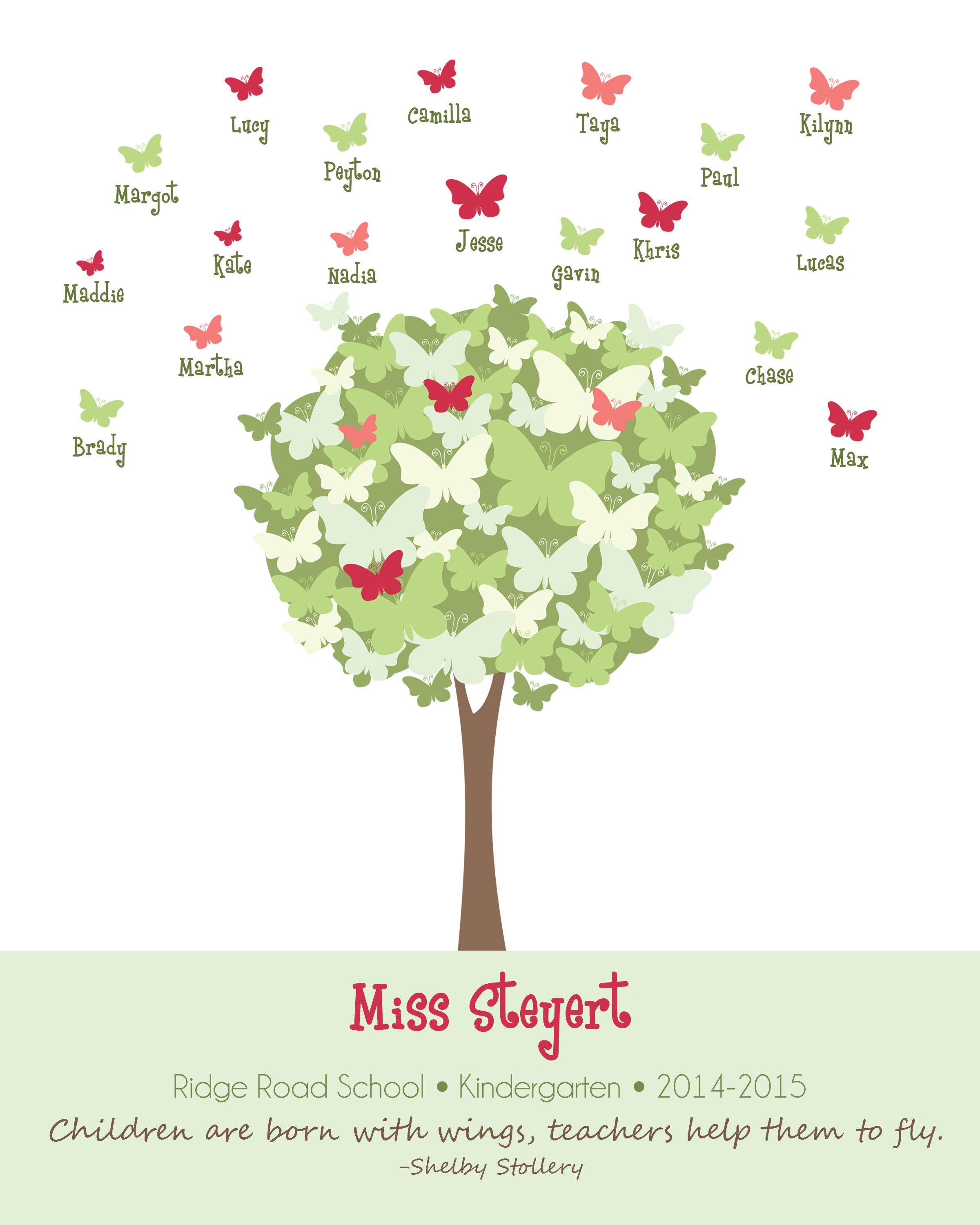 TEACHER Gift, Teacher Sign, Personalized Print With Student Names ...