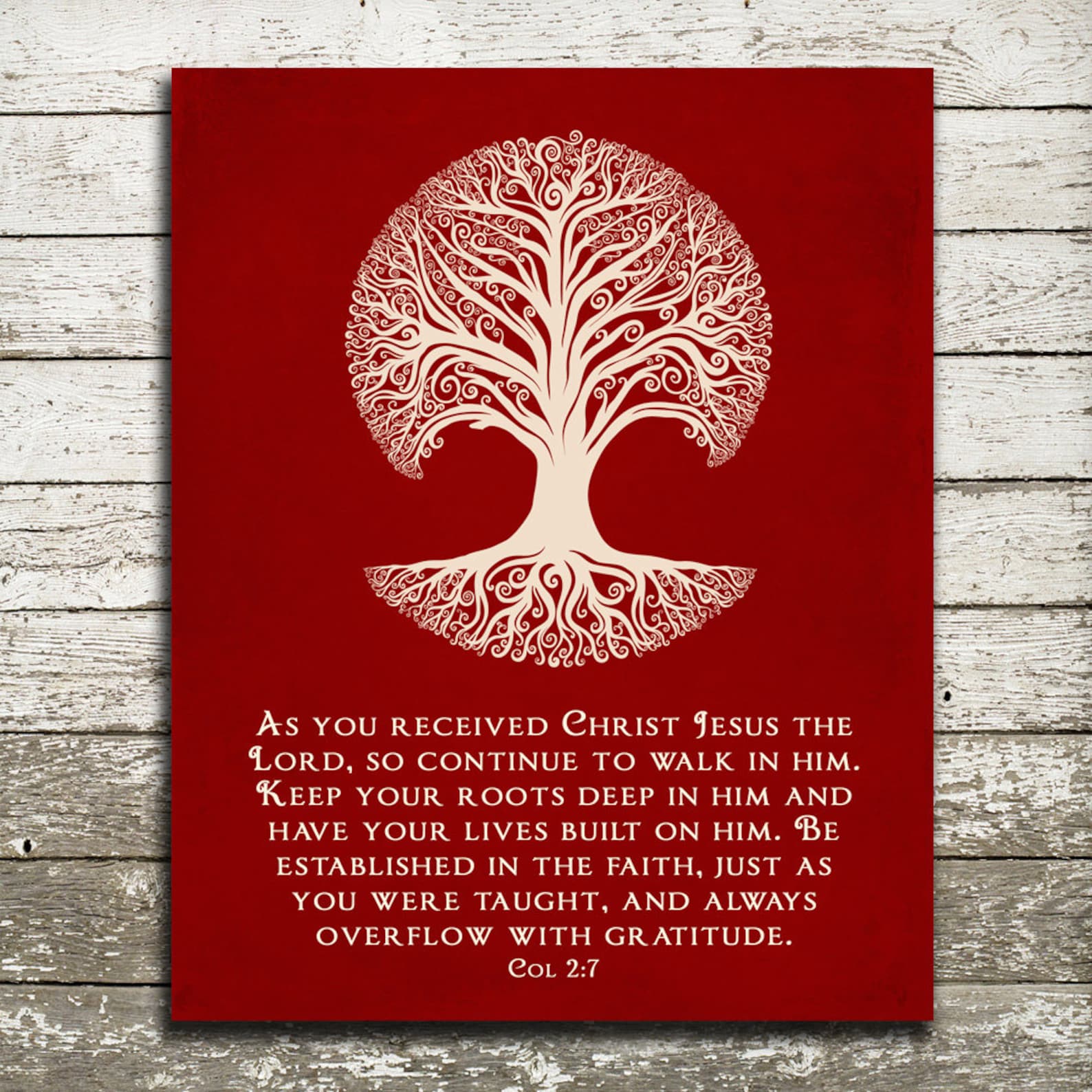 Bible Verse Wall Art Keep Your Roots Deep in Him Colossians | Etsy