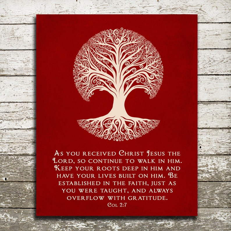 Bible Verse Wall Art Keep Your Roots Deep in Him Colossians - Etsy