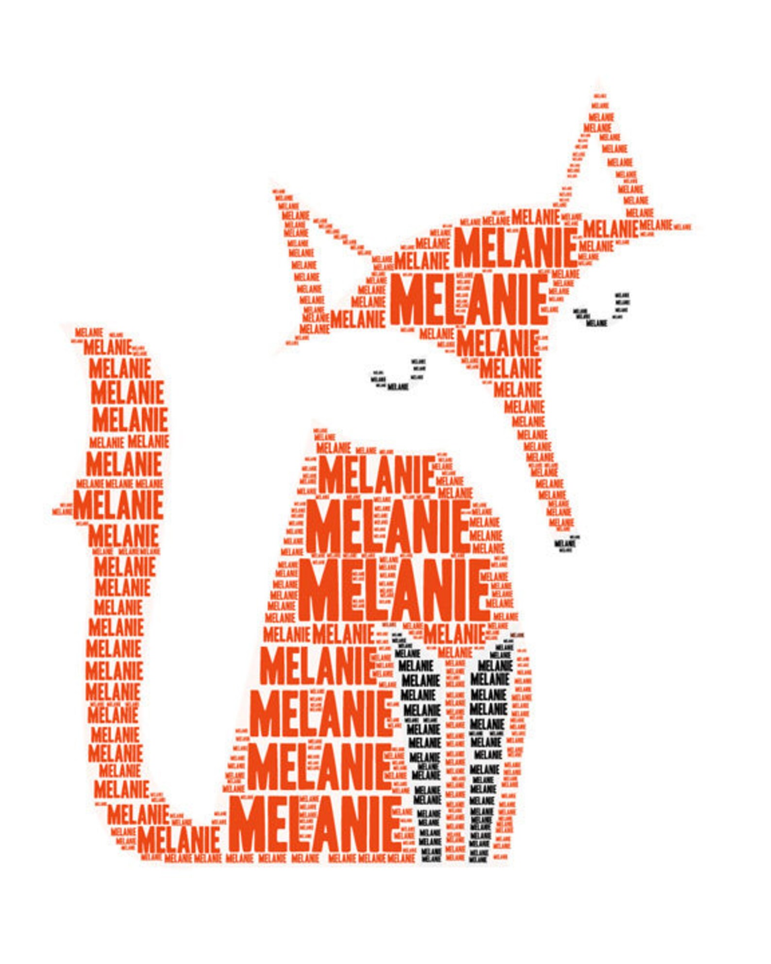 FOX Print, Custom Name Art, Woodland Themed Room Decor, Fox Wall Art ...