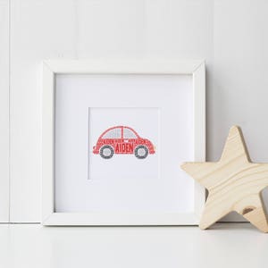 Personalized CAR Print - Name Art -car Wall Art Print Kids Room ...