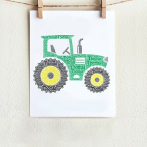Custom TRACTOR Art Print and Scripture Print for Kids, SET of Two, This ...