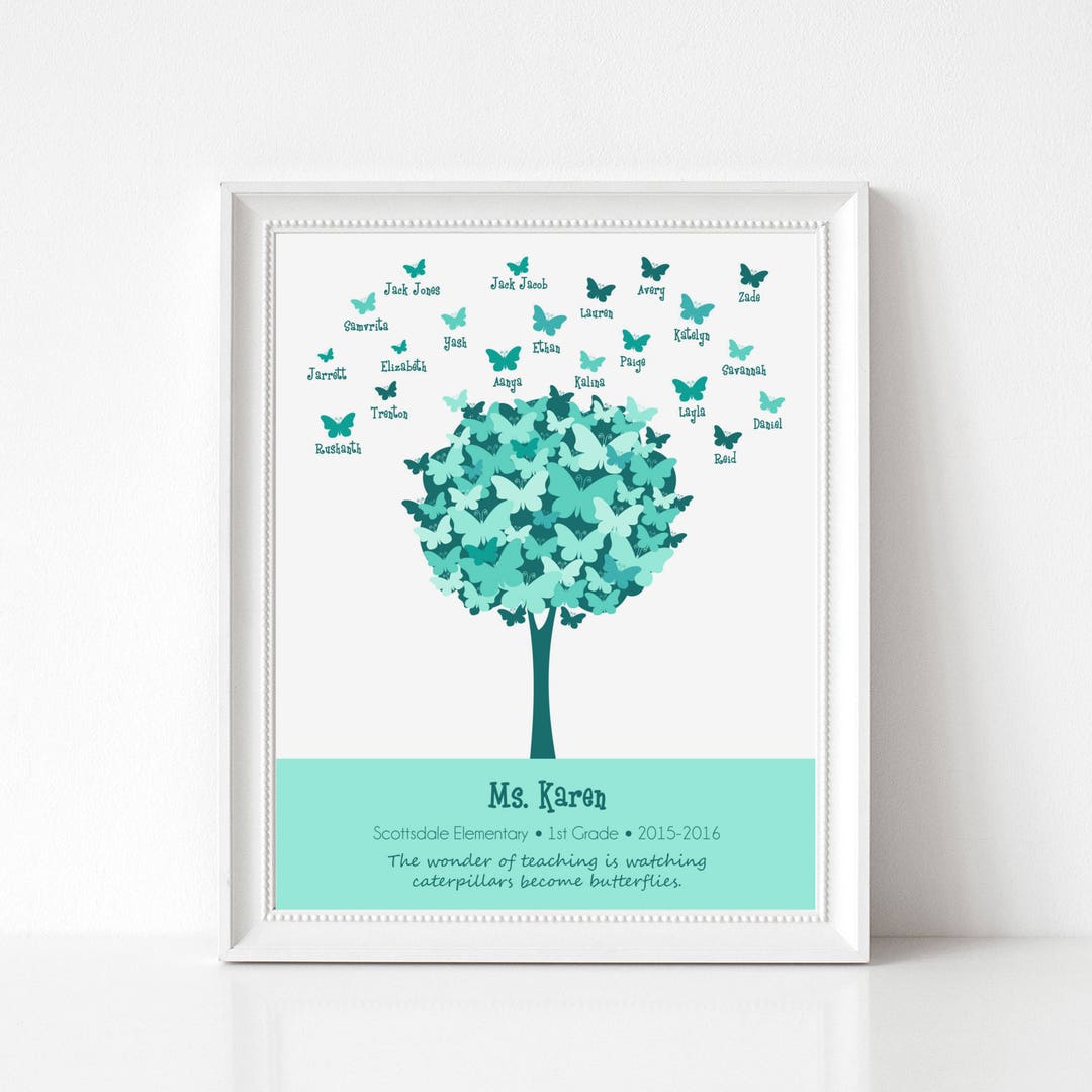 TEACHER Gift, Teacher Sign, Personalized Print With Student Names ...