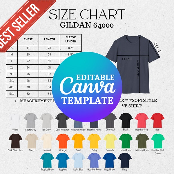 Gildan G640 Color Chart - Etsy