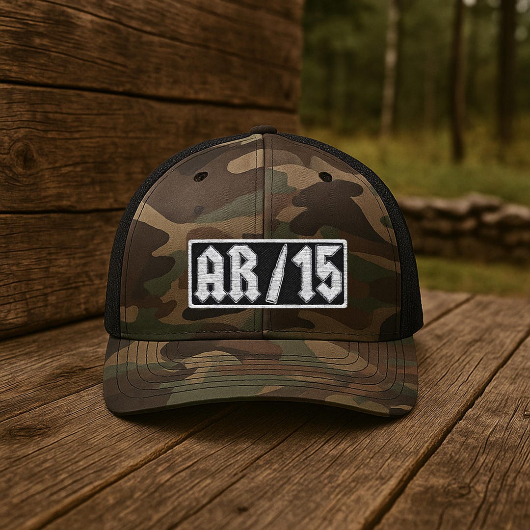 AR15 Hat in AC/DC Style, Second Amendment Hats, Pro Gun Hats, Hats 2A ...