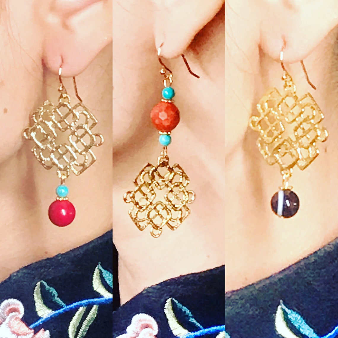 Modern Chinese Knot Earring - Etsy